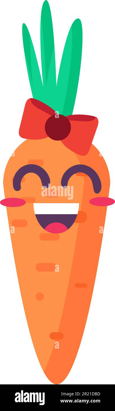 Carrot vegan plant emoji happy emotion vector. Laughing vitamin ...