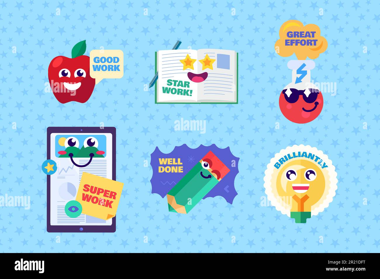 Study reward sticker in different form vector. Brilliantly and Good ...