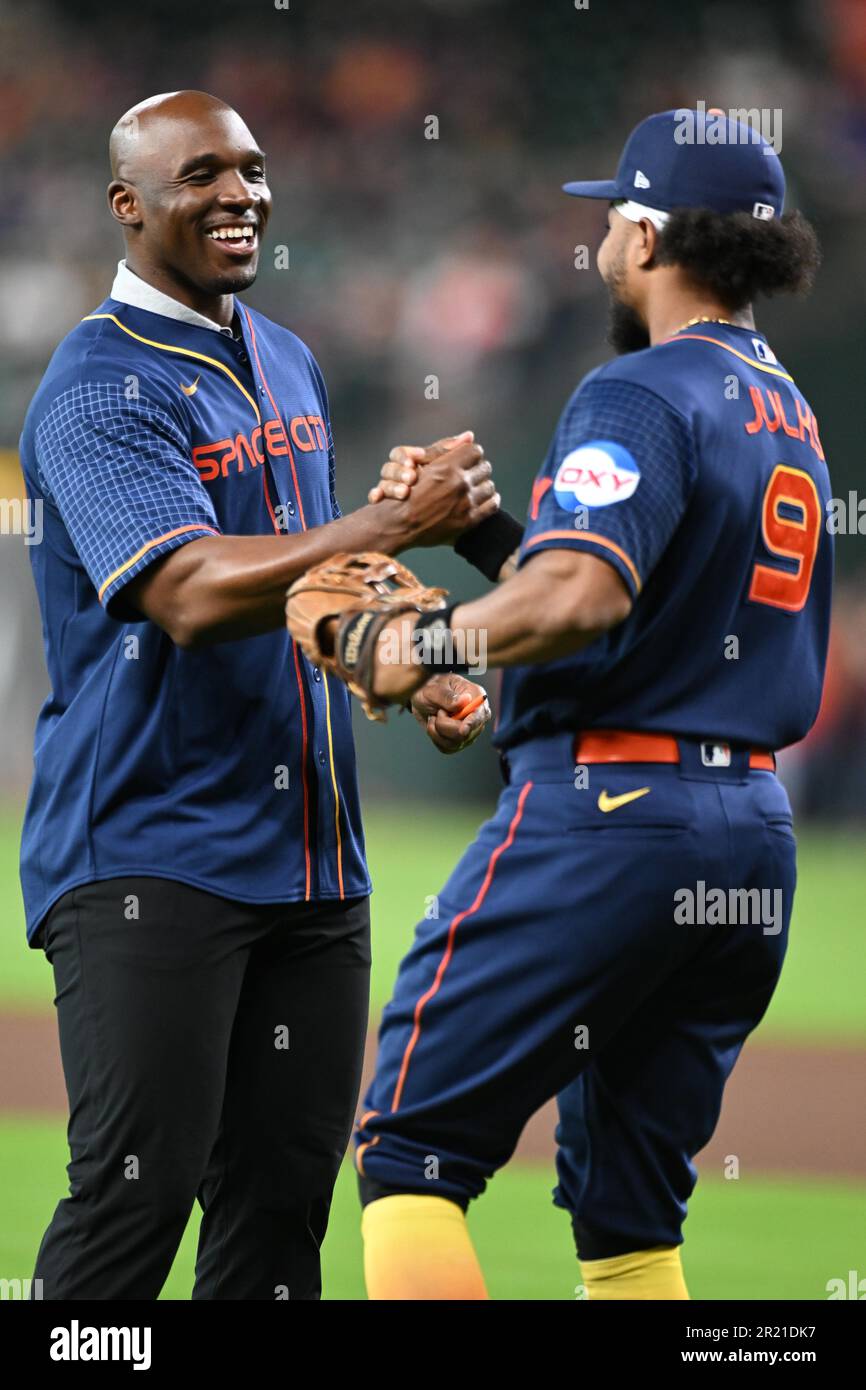 Houston Texans Head Coach Demeco Ryans Shakes Hands With Houston Astros