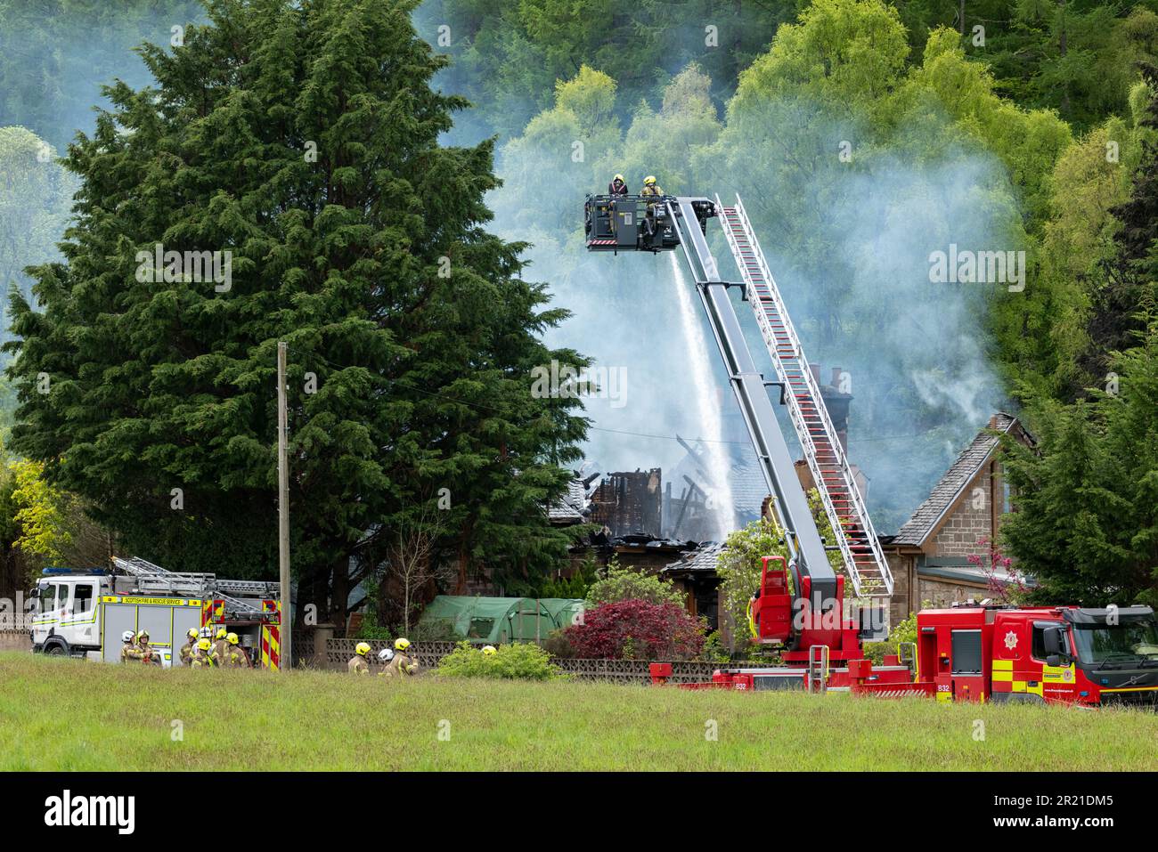 15 May 2023. Station House,Orton,Moray,Scotland. This show the SFRS ...