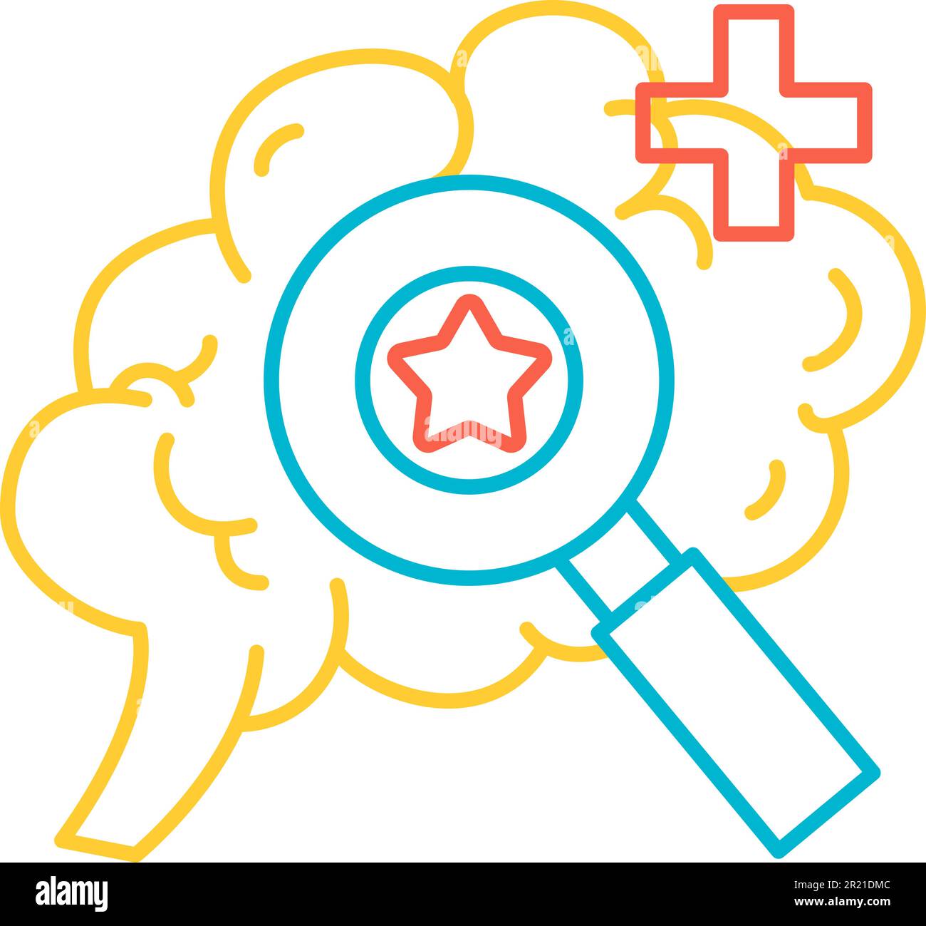 Function personnel of human brain icon vector. Individual searching and ...