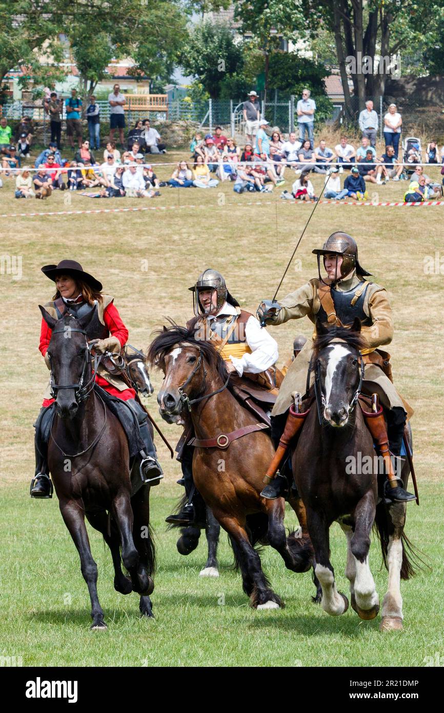 English Civil War Society members take part in the re-enactment of the ...