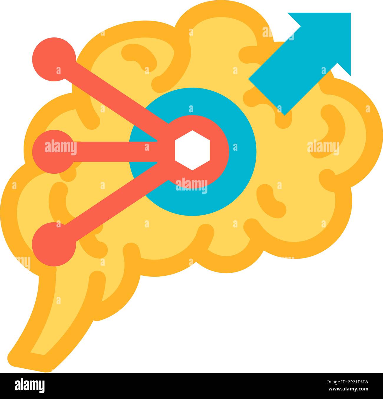Brain function of solving problem icon vector. Think strategy for ...