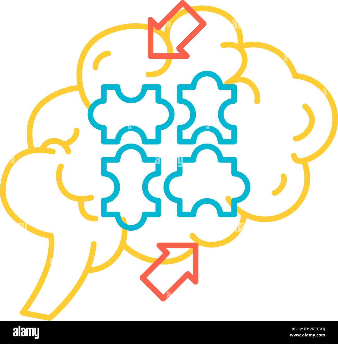 Function introspection of human brain icon vector. Examination of own ...