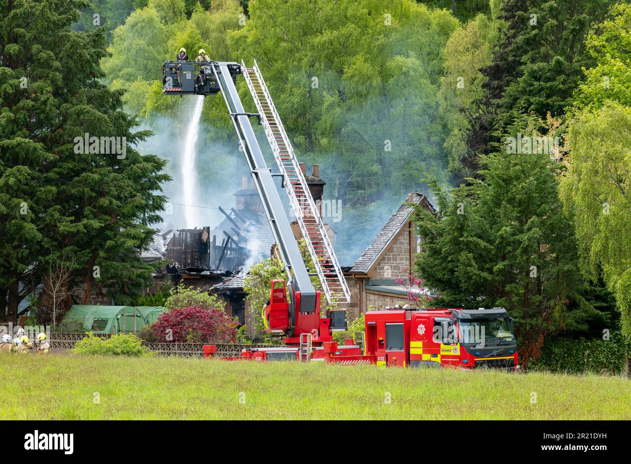 15 May 2023. Station House,Orton,Moray,Scotland. This show the SFRS ...