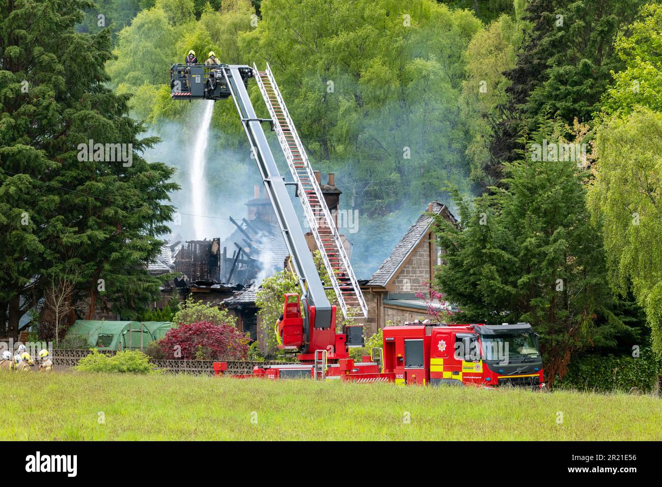 15 May 2023. Station House,Orton,Moray,Scotland. This show the SFRS ...