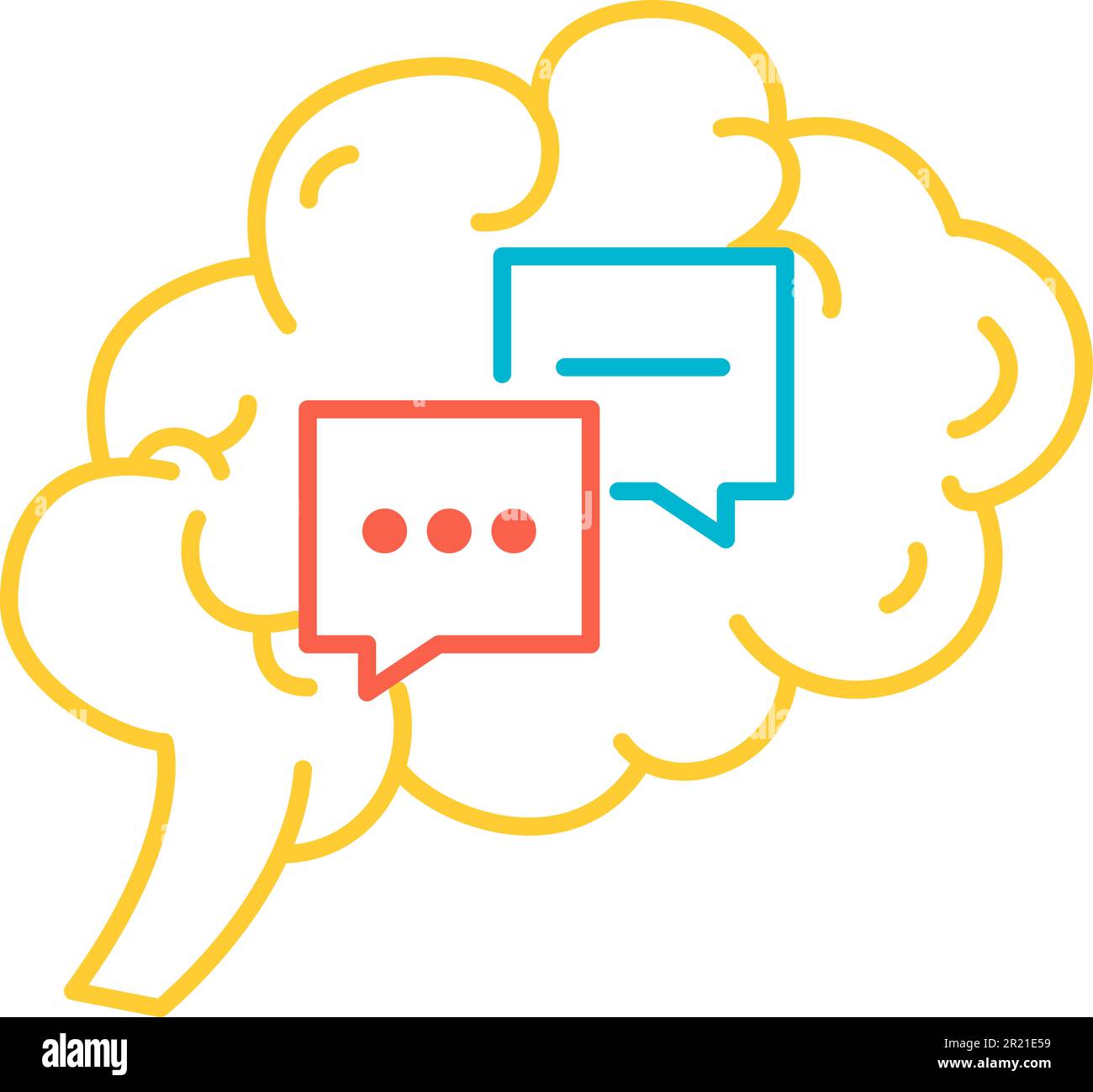 Function communication of human brain icon vector. Mind functional for ...