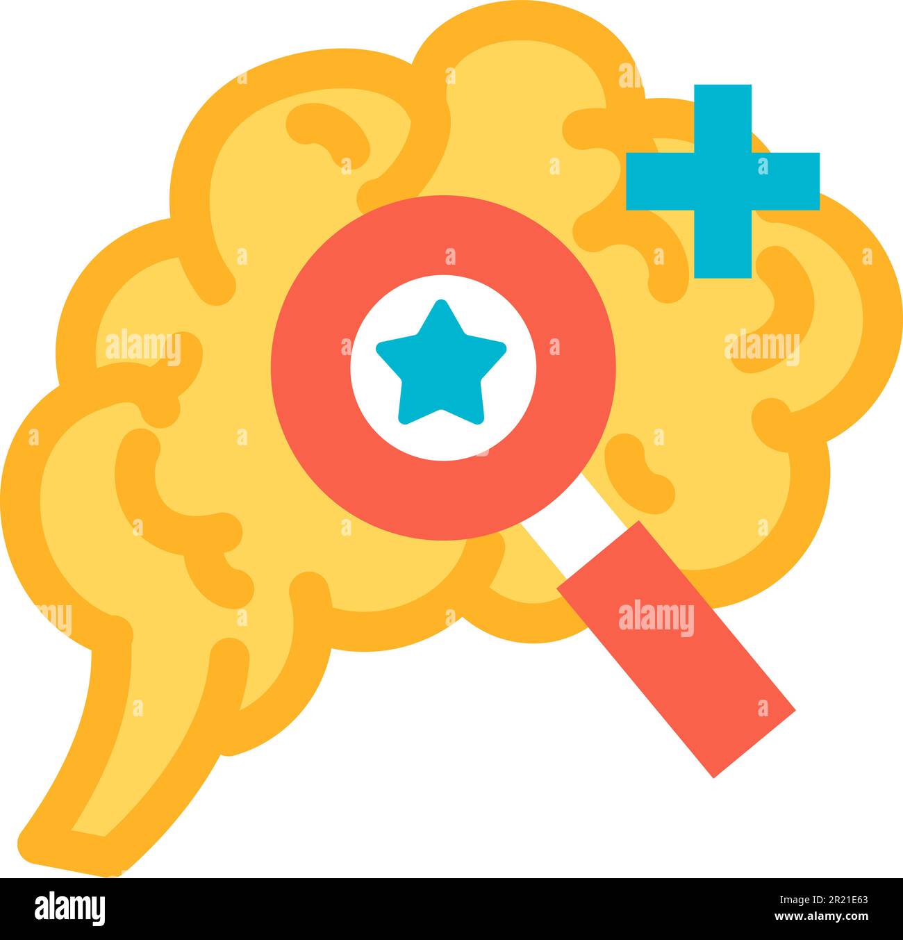 Function personnel of human brain icon vector. Individual searching and ...