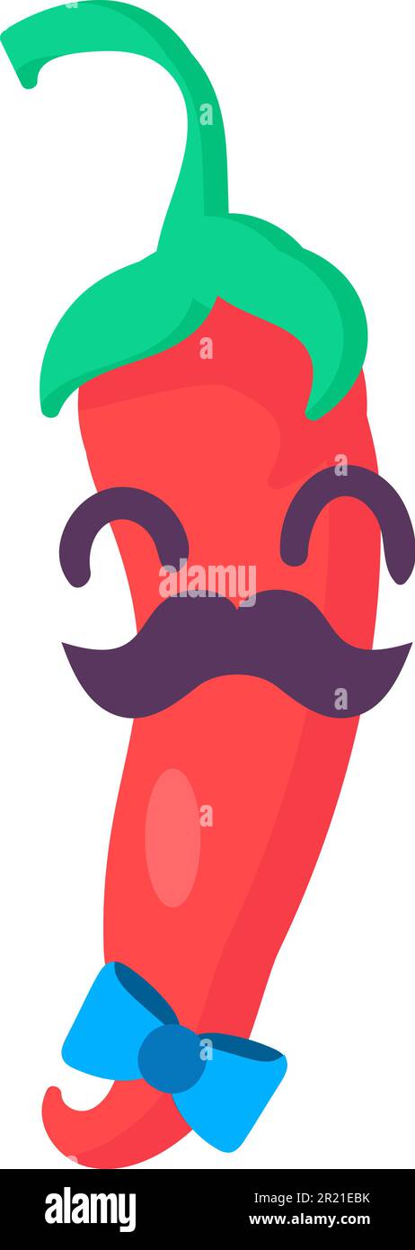 Chilli spicy plant emoji happy emotion vector. Smiling pepper man face ...