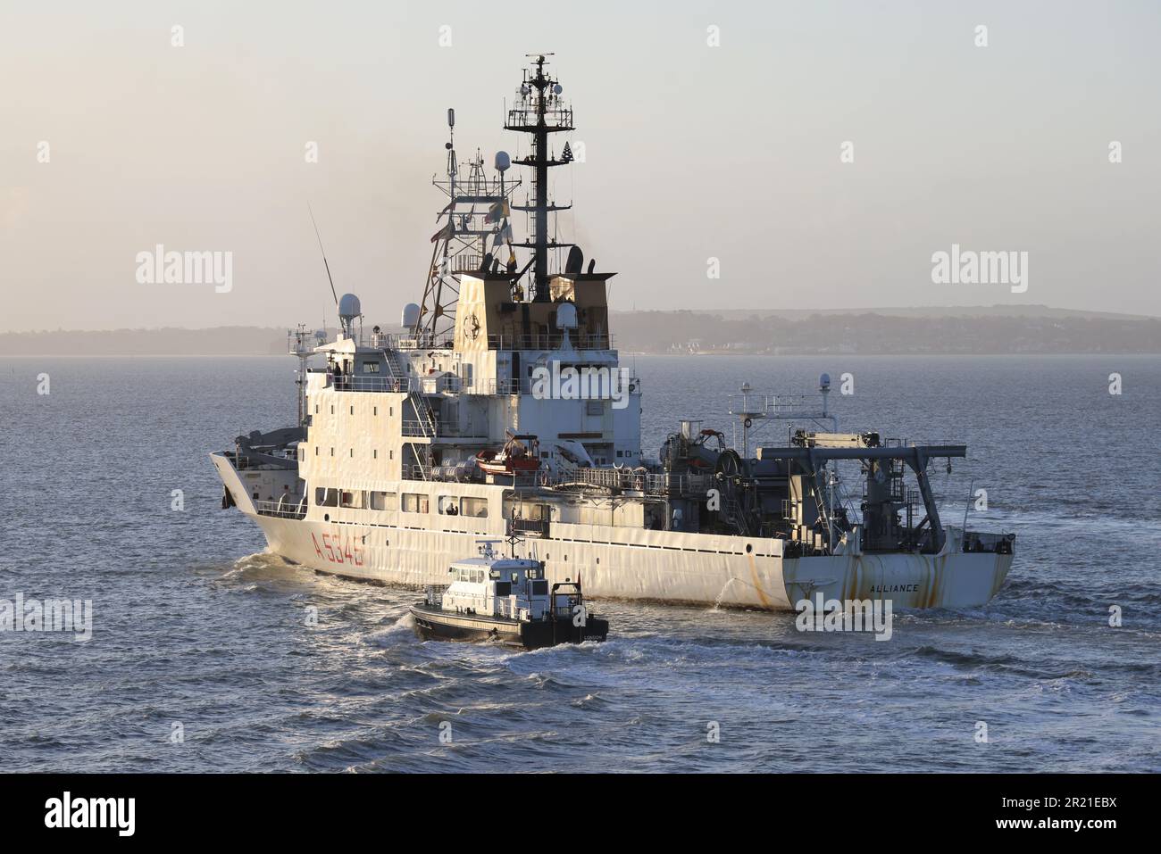 The NATO research vessel ITS ALLIANCE, operated by the Italian Marina ...