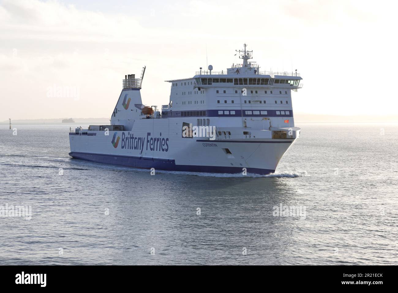 The Brittany Ferries roll-on roll-off vehicle and passenger vessel MV ...