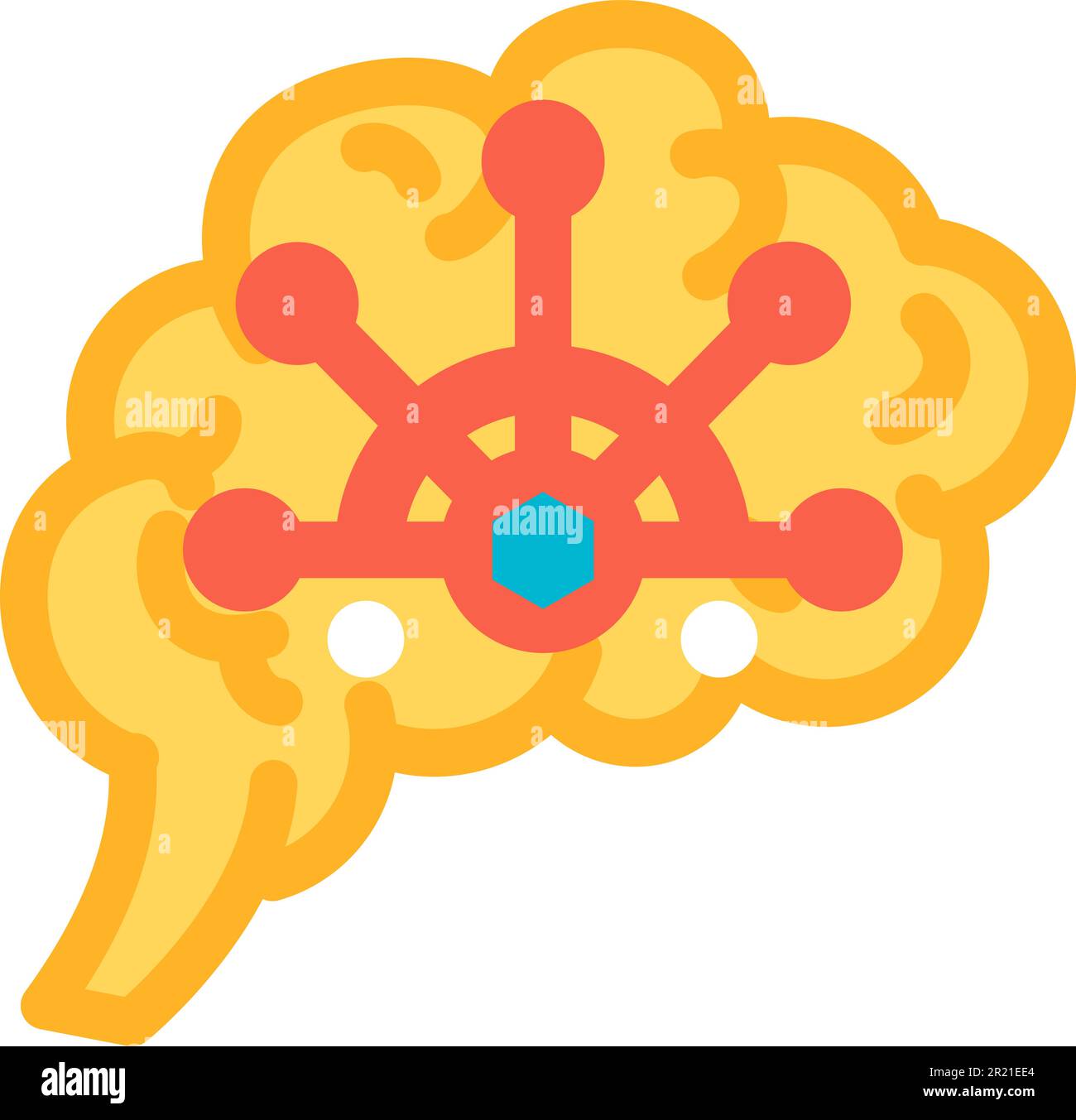 Brain function control of human body icon vector. Mind functional of ...