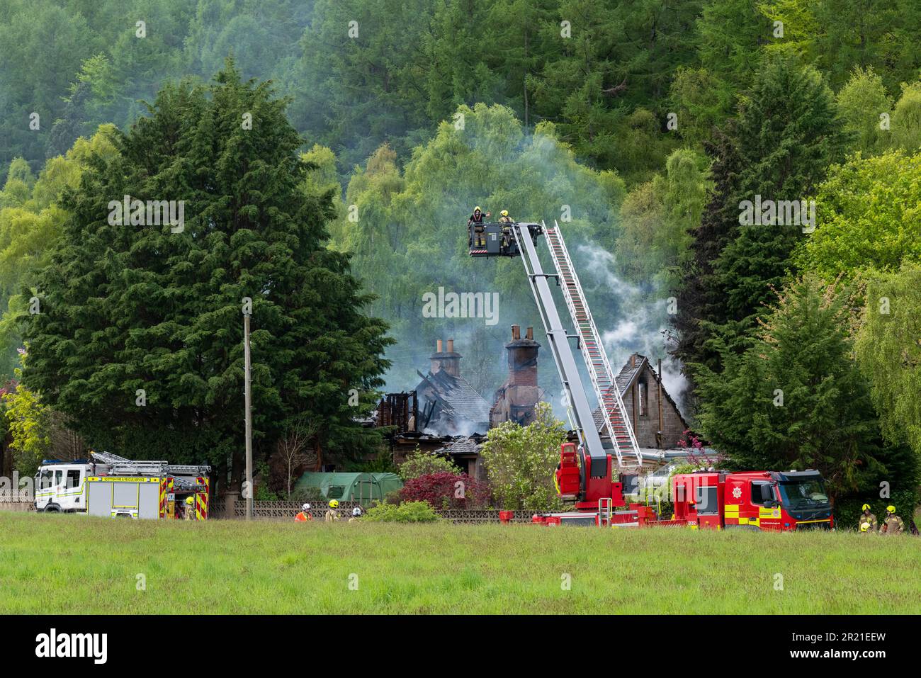 15 May 2023. Station House,Orton,Moray,Scotland. This show the SFRS ...