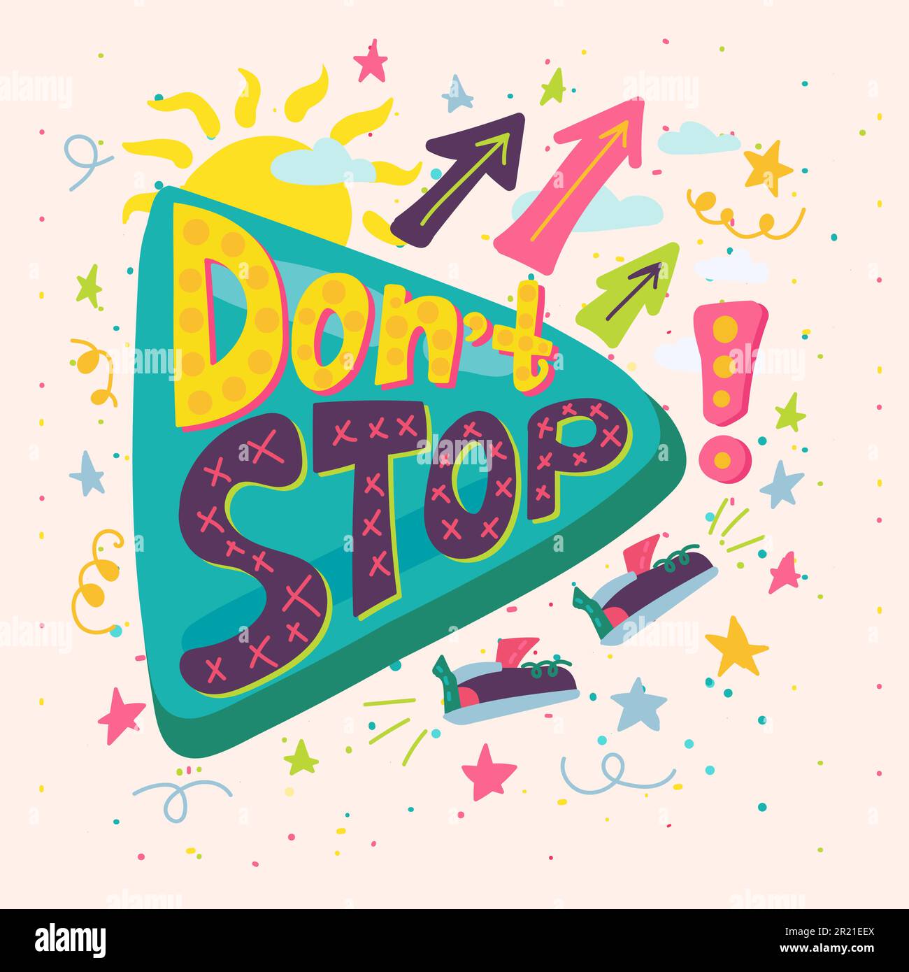Dont stop creative inspirational lettering vector. Motivate phrase ...