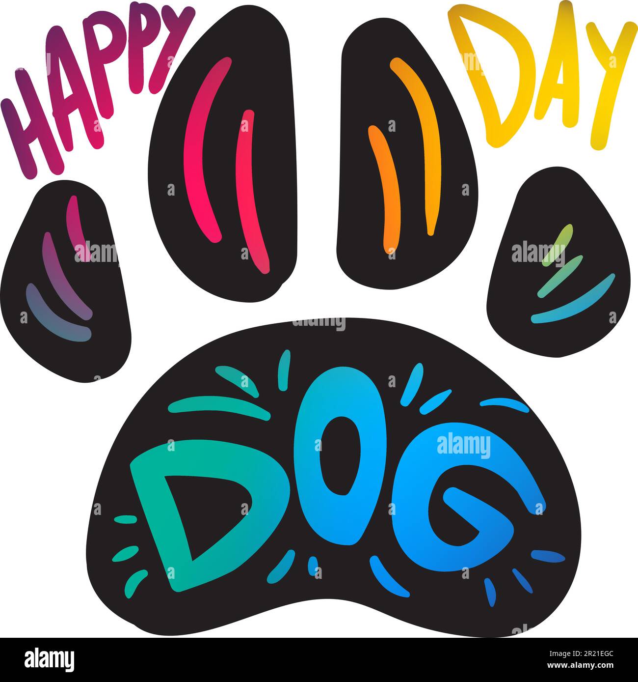 Dog paw print day world holiday celebration vector. Cute pet footprint ...