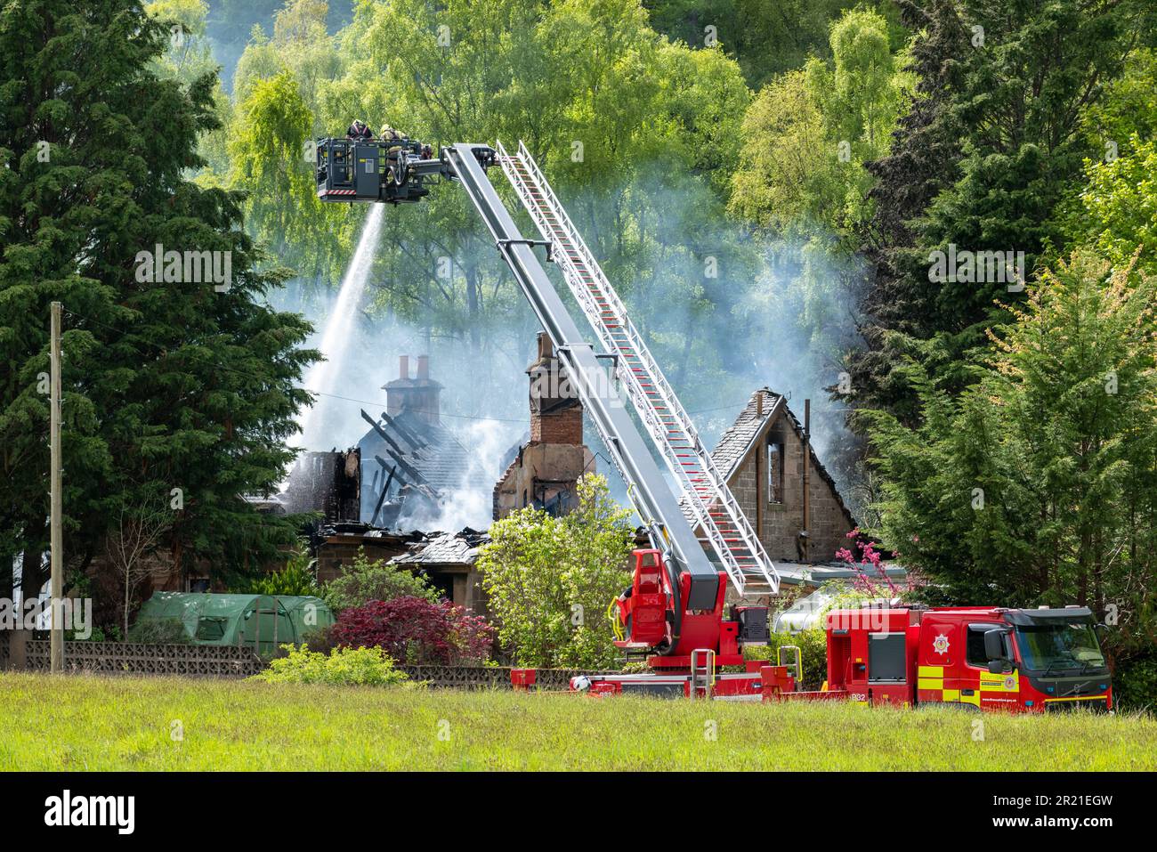 15 May 2023. Station House,Orton,Moray,Scotland. This show the SFRS ...