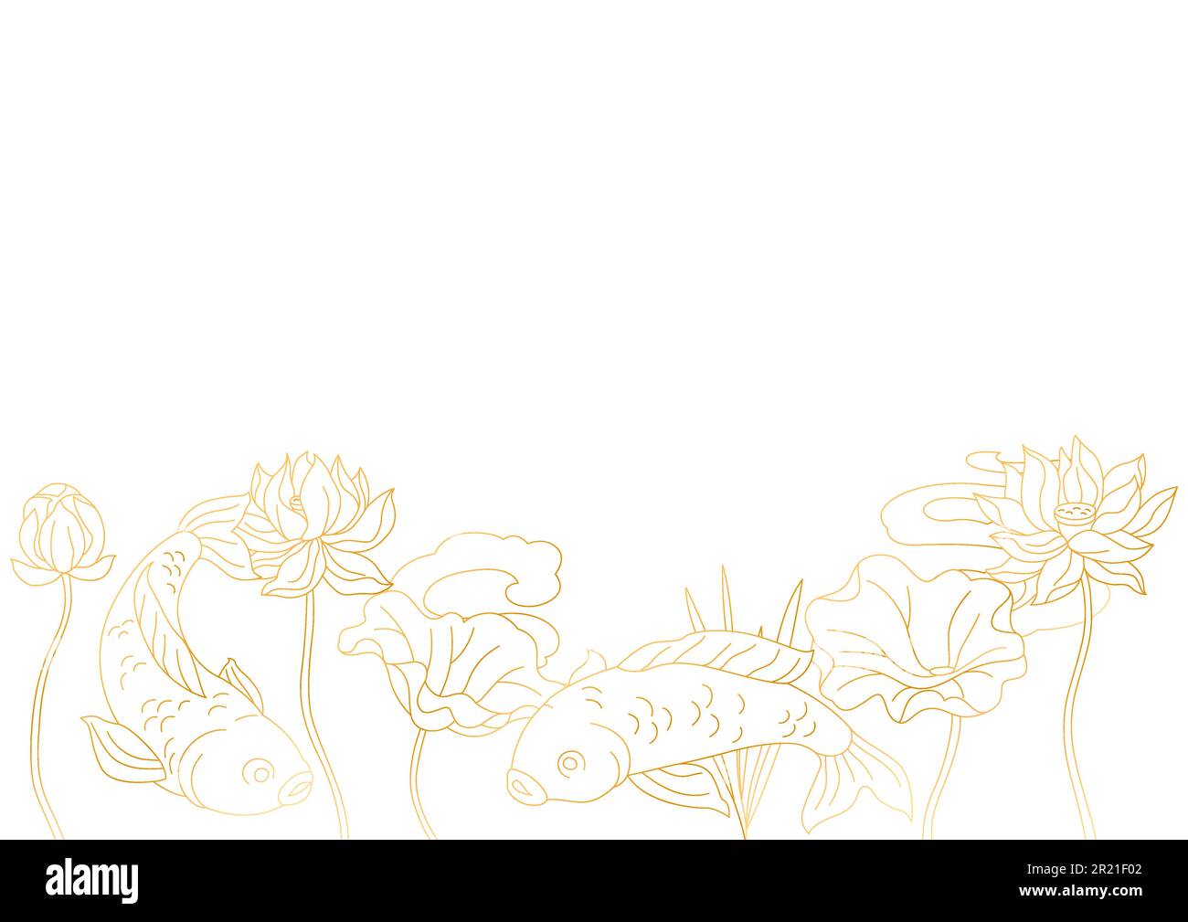 Oriental fish and lotus illustration. Chinese and japanese traditional ...