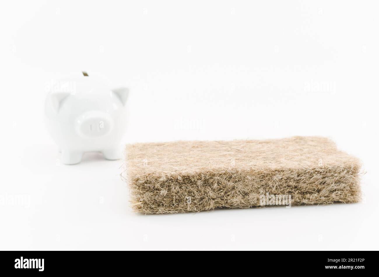 thermal and acoustic insulation materials sample on a white surface ...