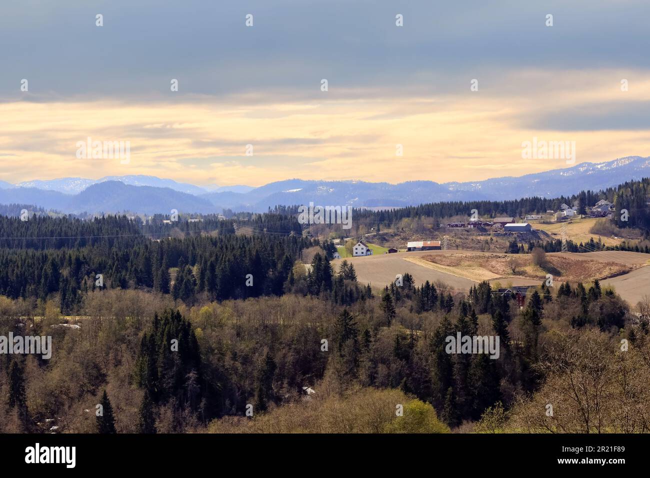 Spring in the village Bratsberg located in the Trondheim municipality ...