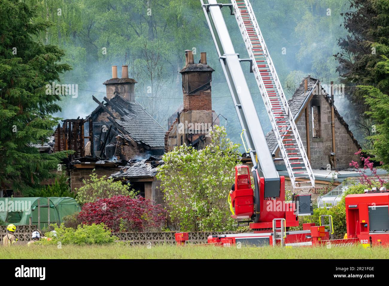 15 May 2023. Station House,Orton,Moray,Scotland. This show the SFRS ...