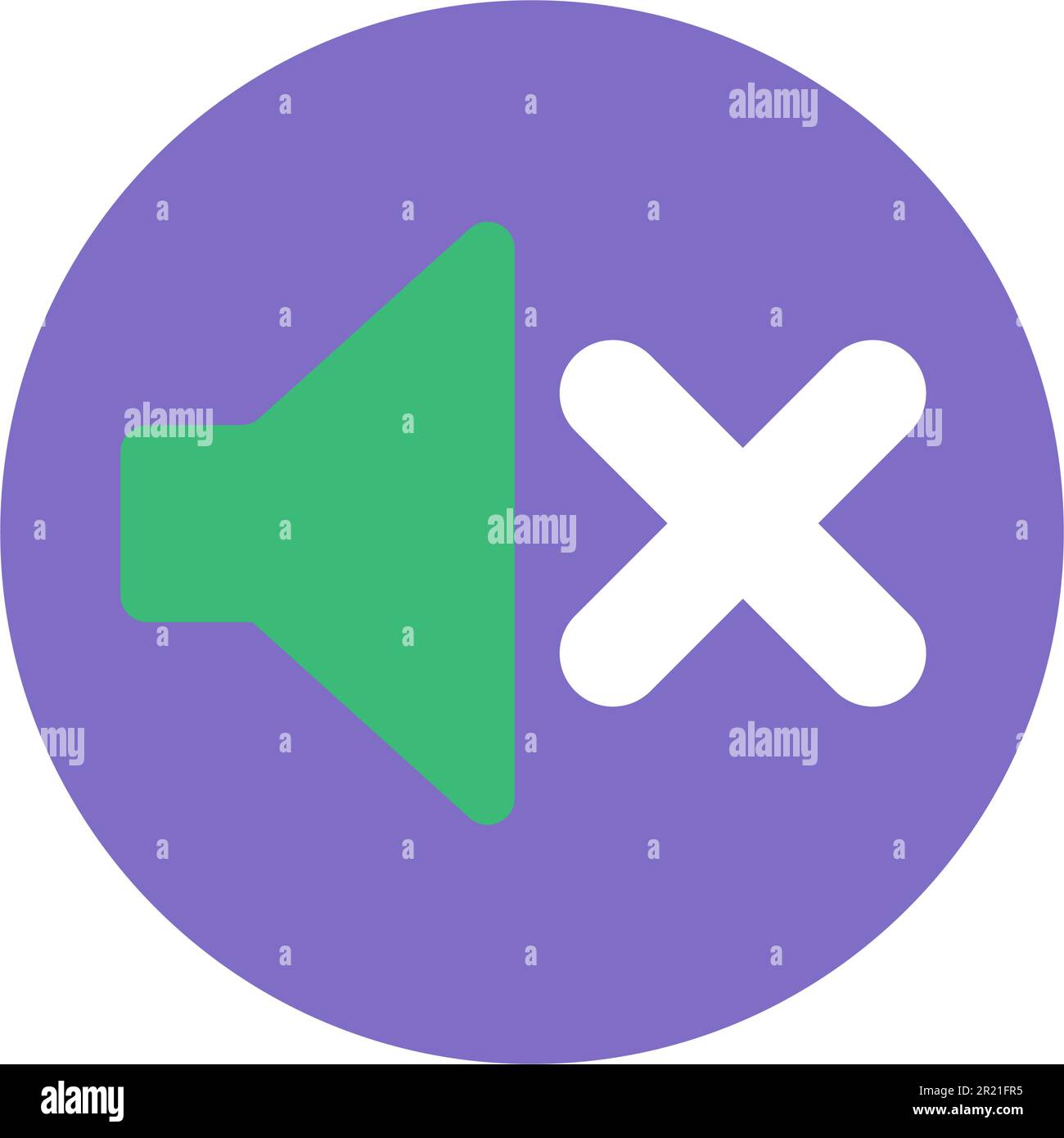 Mute Speaker Icon Sign, No Sound Music or Audio Button. Flat Design of ...