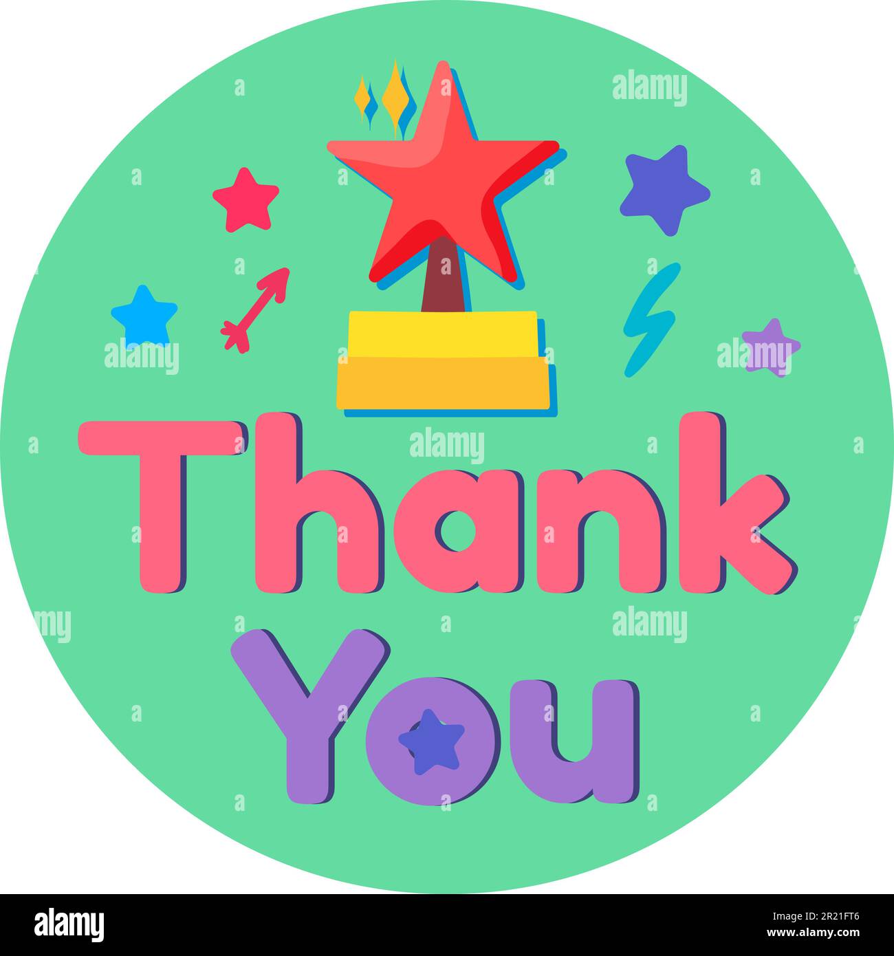 Thank you for present award lettering text vector. Thanks and gratitude ...