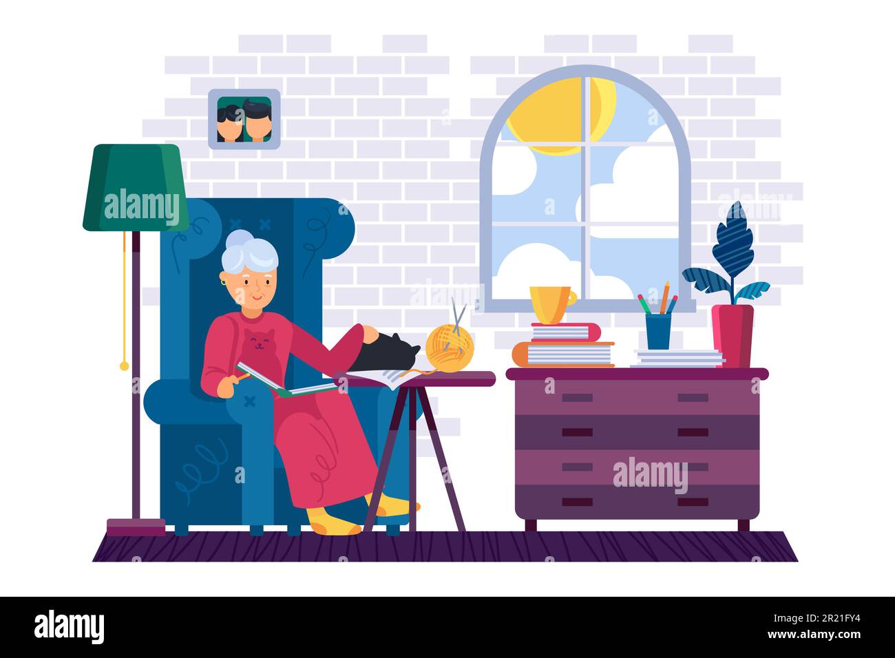 Old library and female Stock Vector Images - Alamy