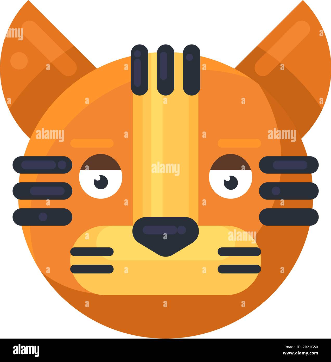 Tiger pocker face neutral expression emoji vector. Wild exotic cat ...