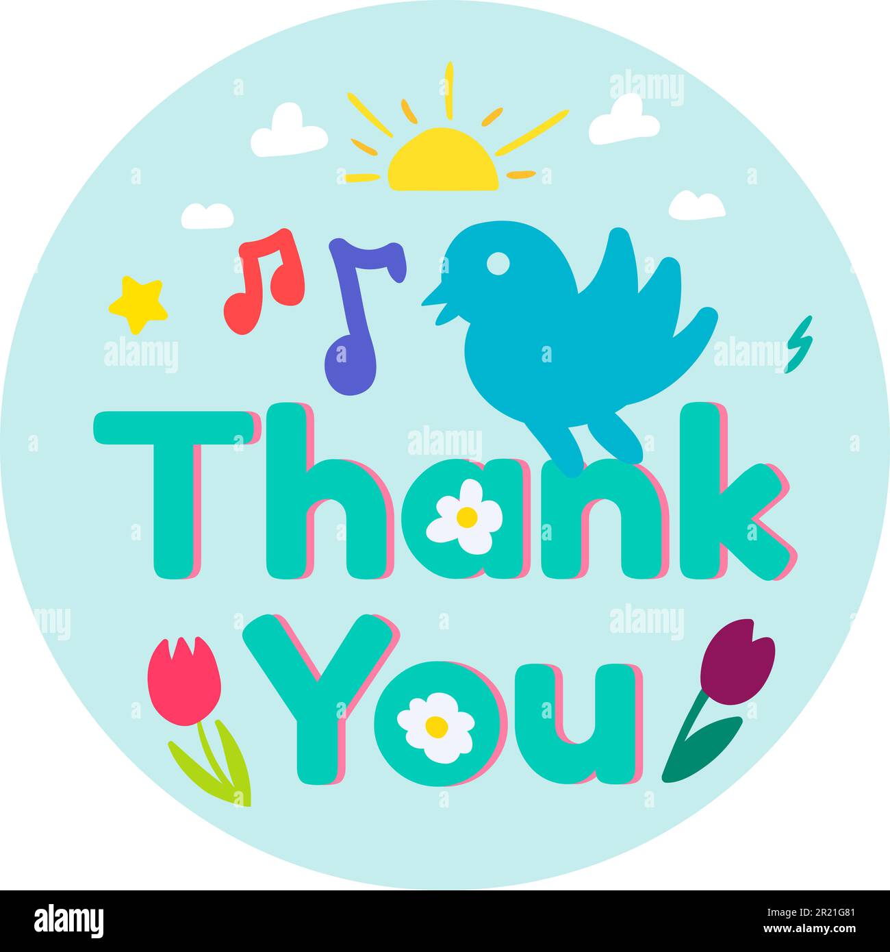 Thank you spring season lettering text vector. Thanks and gratitude ...