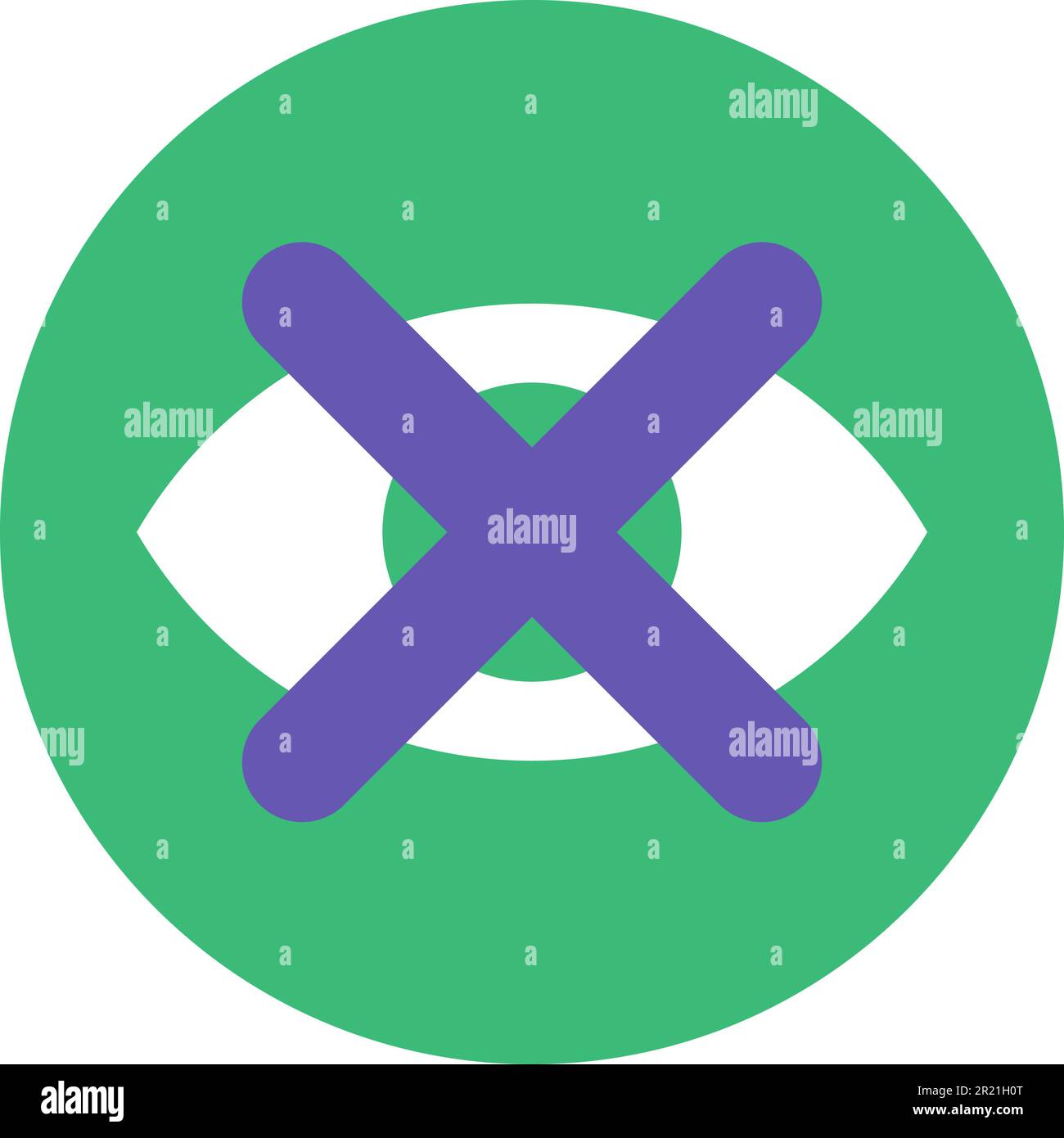 Eye Crossed Icon Access Forbidden App Button Flat Vector Illustration Not Visible Sign Vector