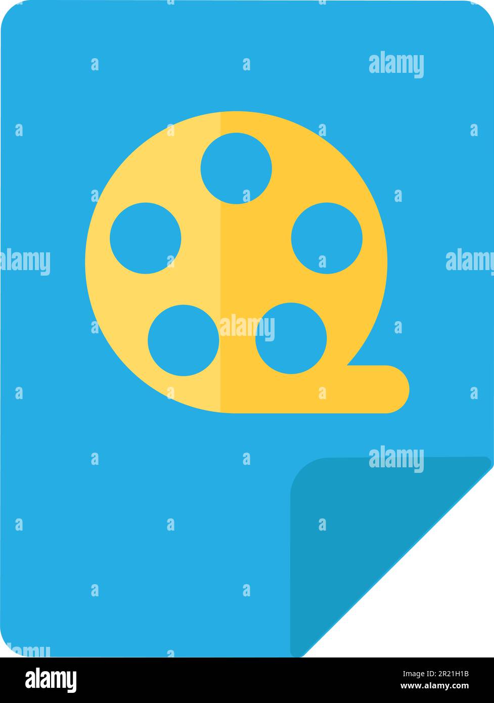 Video File Icon, Film Tape Reel Button Design. Flat Vector Illustration ...