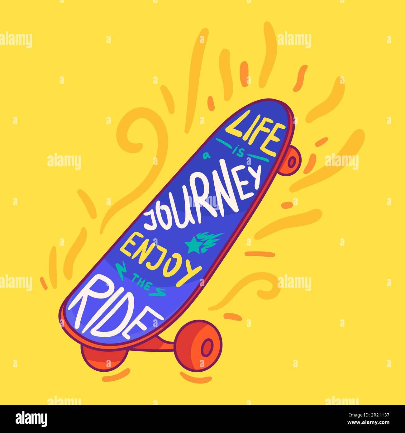 Life is journey hand drawn typography poster with lettering over ...