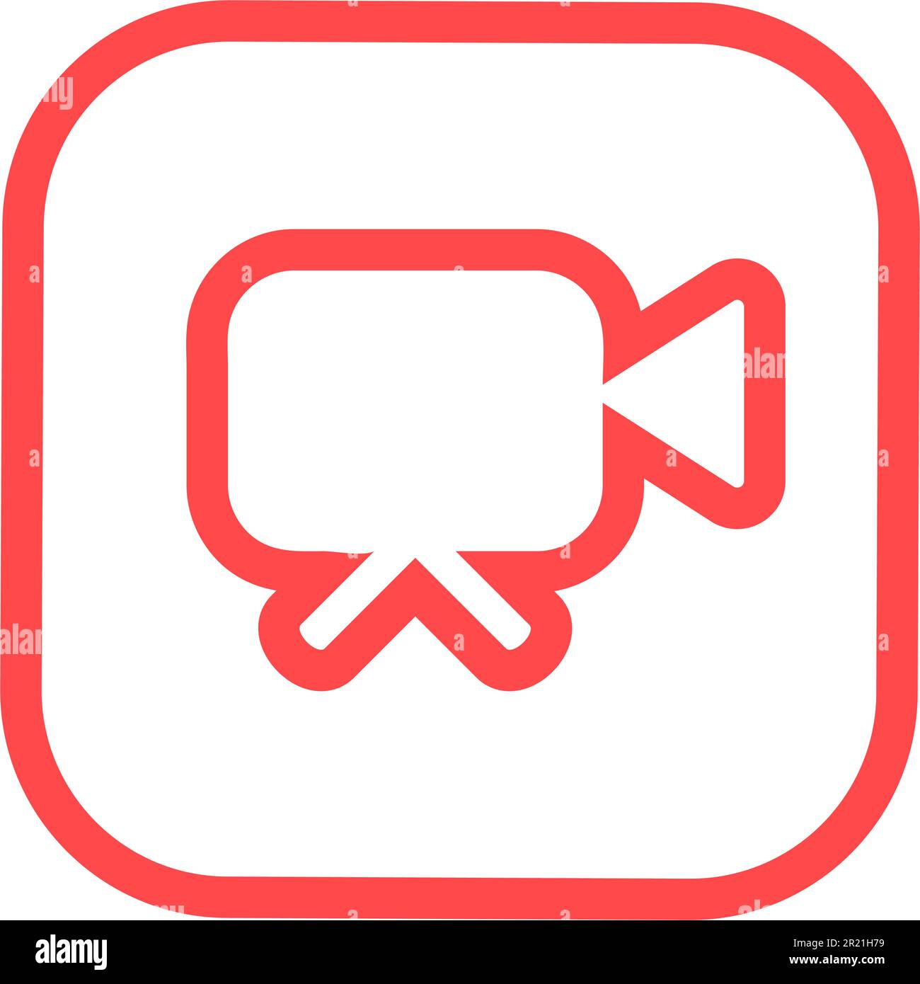 Video camera silhouette square icon. Movie recording button. Digital camcorder badge. Filming ...