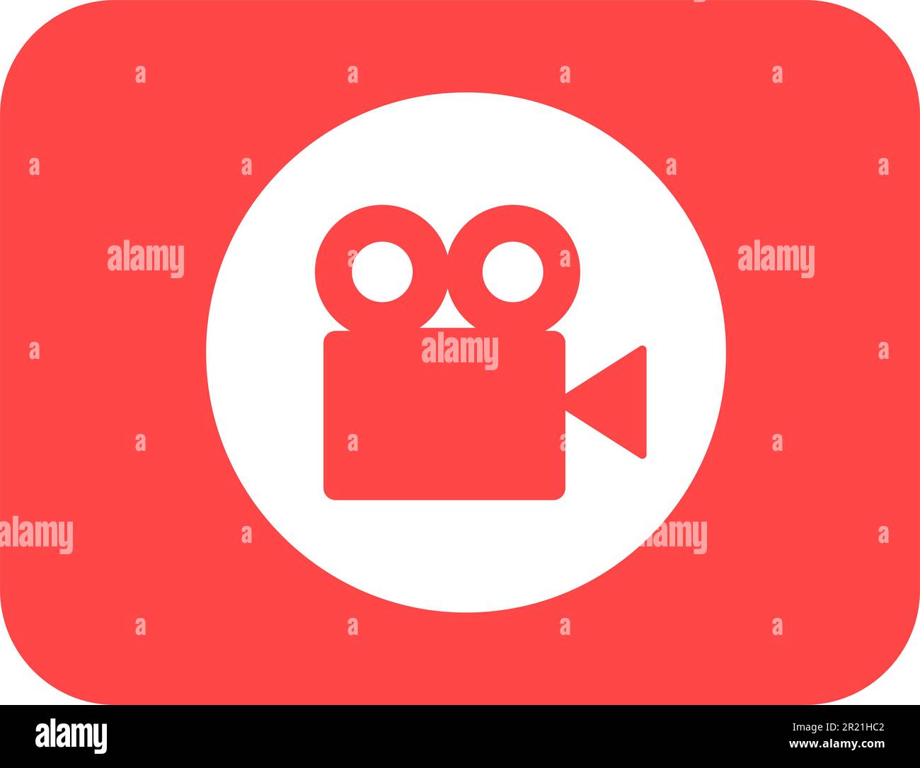 Video camera silhouette square icon. Movie recording button. Digital ...