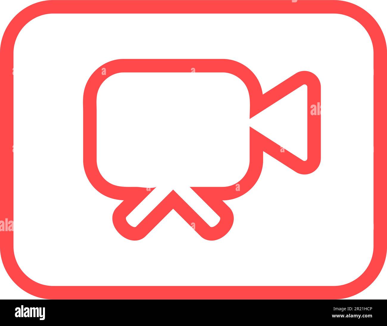 Video camera silhouette square icon. Movie recording button. Digital ...