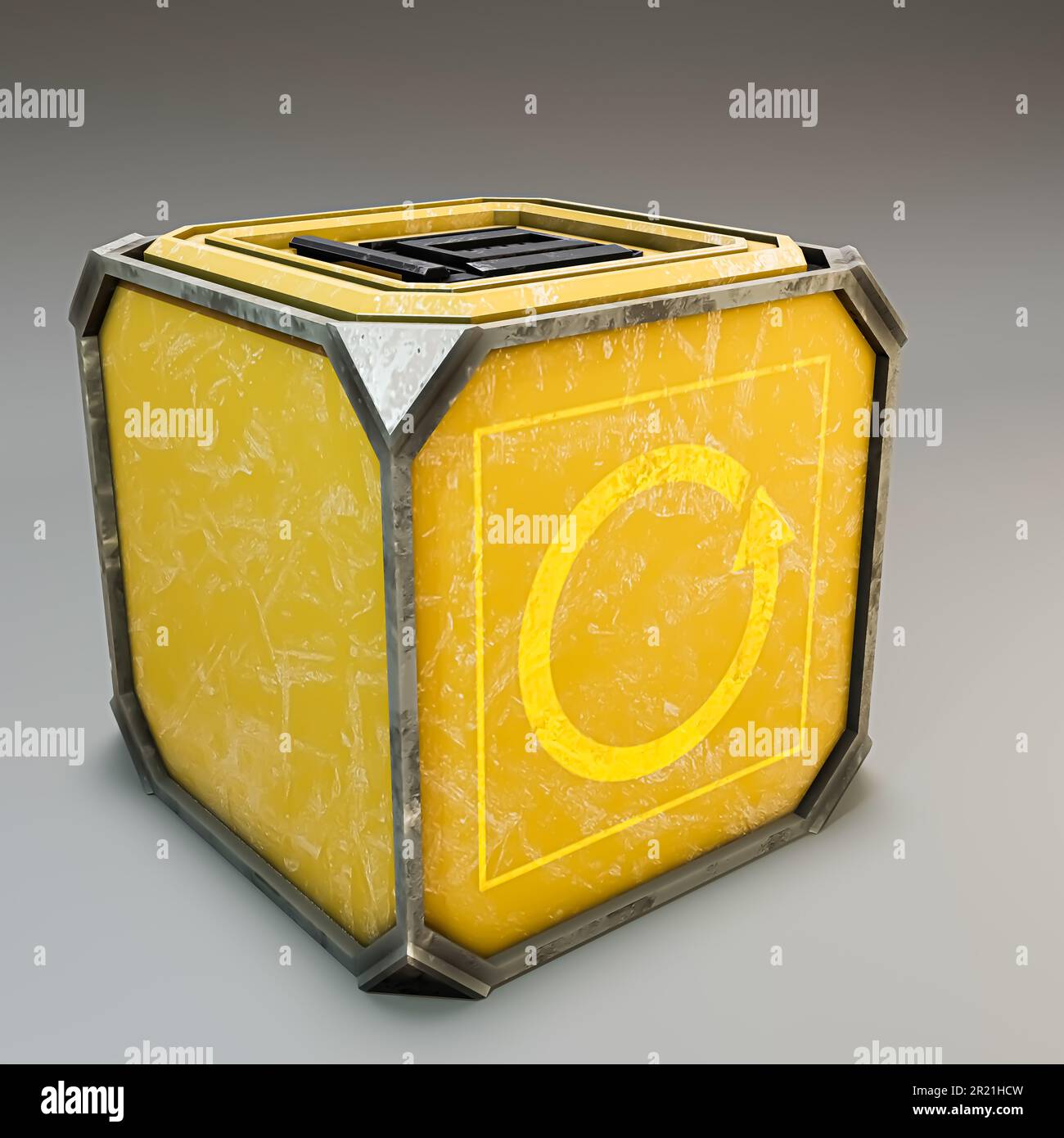 sci-fi storage box isolated on gray background 3d illustration Stock ...