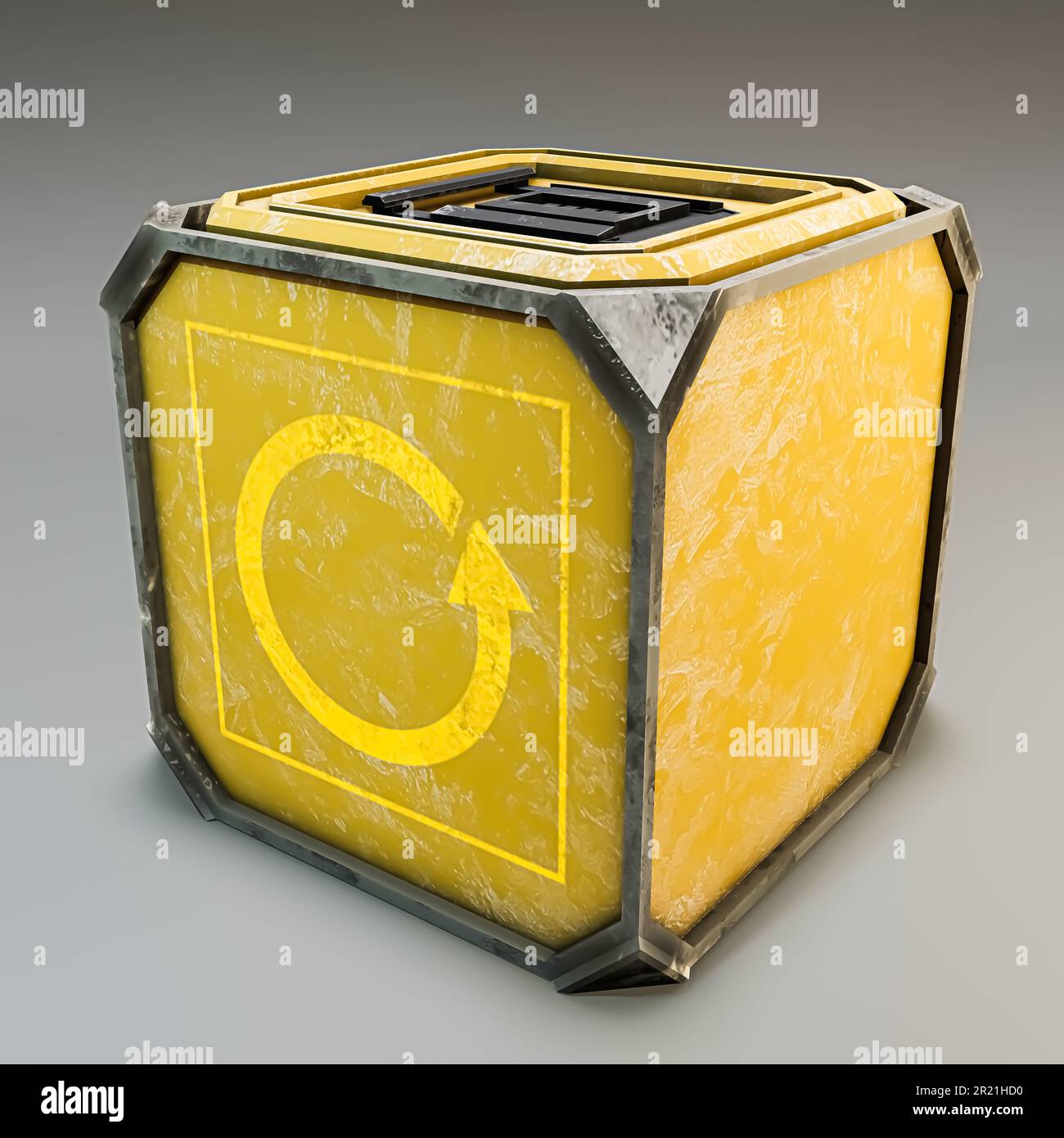 sci-fi storage box isolated on gray background 3d illustration Stock ...