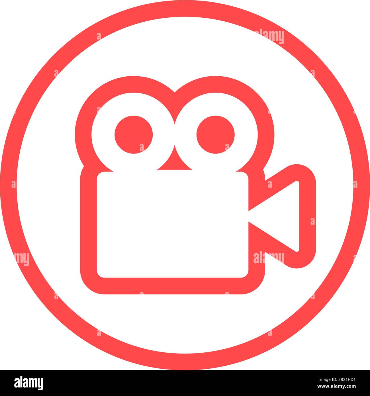 Video camera silhouette square icon. Movie recording button. Digital camcorder badge. Filming ...