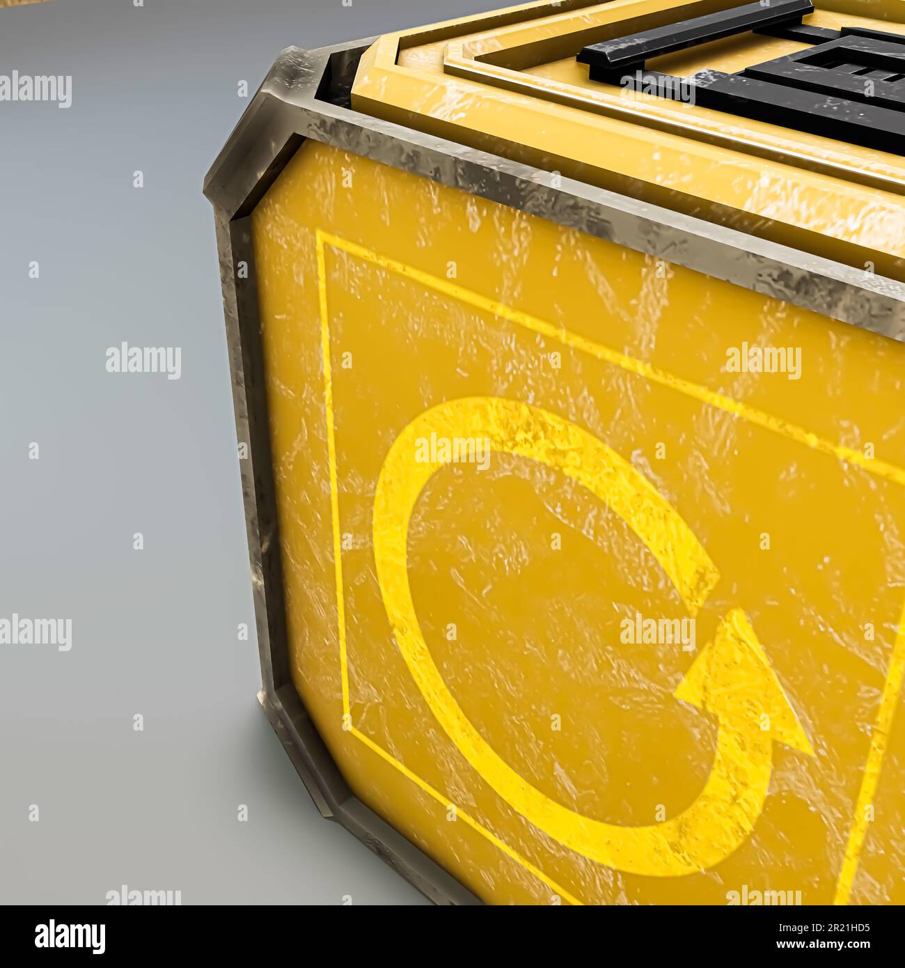 sci-fi storage box isolated on gray background 3d illustration Stock ...