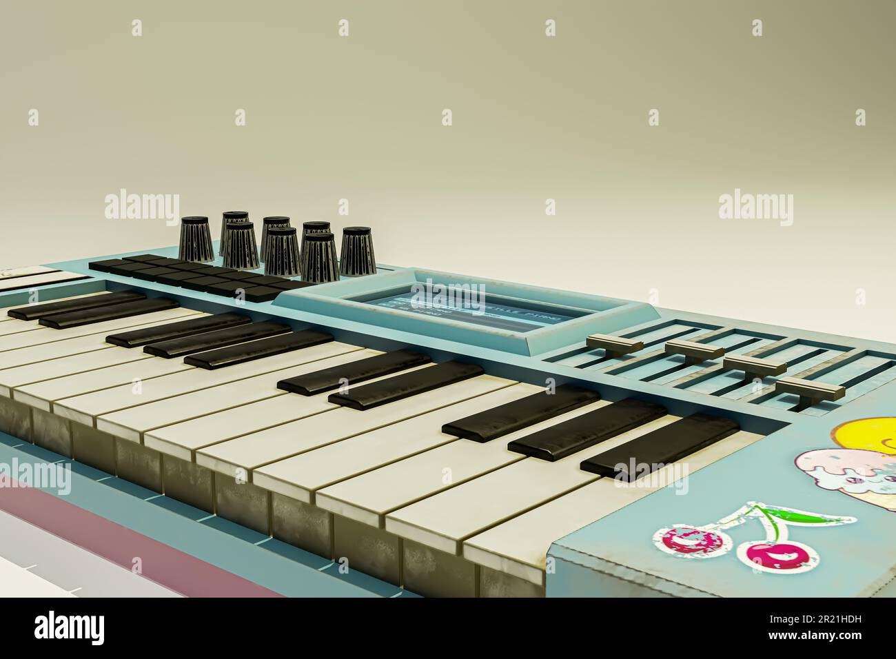 midi keyboard isolated on white background 3d illustration Stock Photo ...