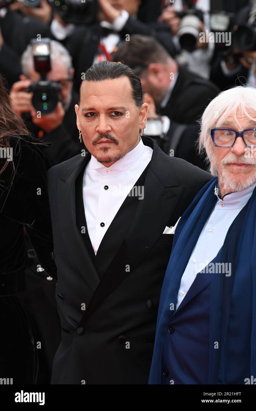 Johnny Depp (left) and Pierre Richard, attending the Jeanne du Barry ...
