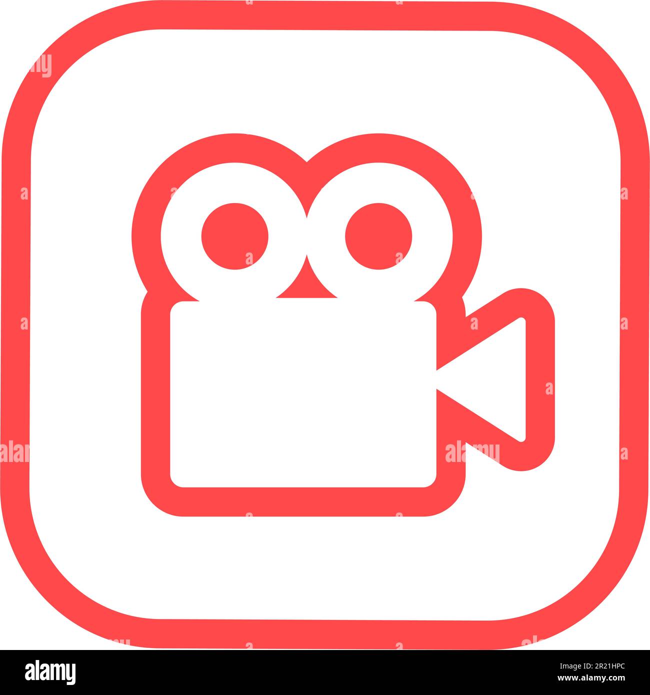 Video camera silhouette square icon. Movie recording button. Digital ...