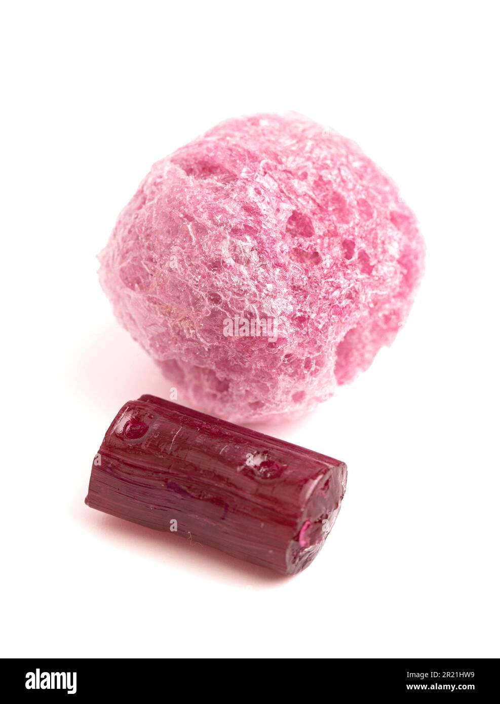 Puffed Freeze Dried Fruit Flavored Candy Isolated on a White Background ...