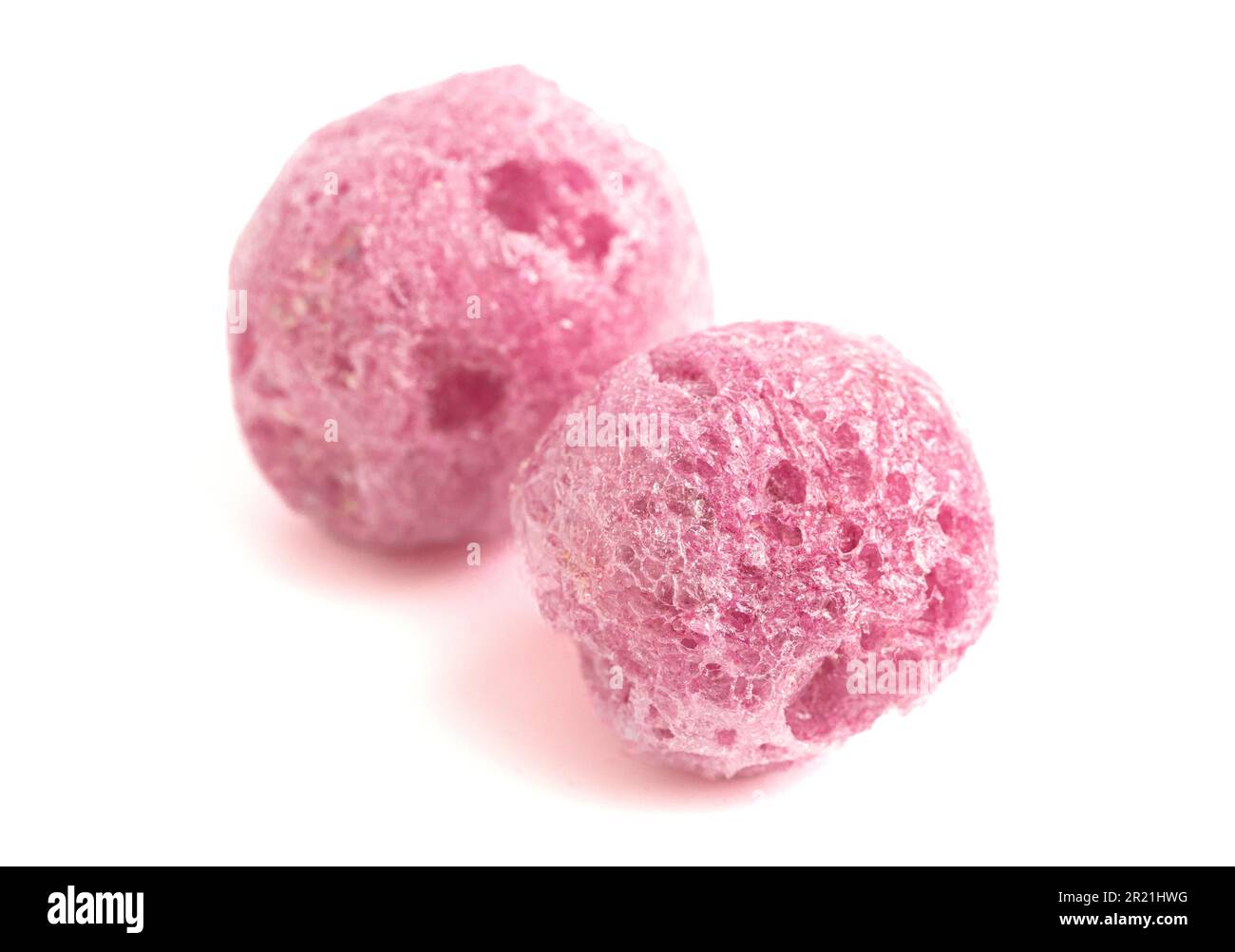 Puffed Freeze Dried Fruit Flavored Candy Isolated on a White Background ...