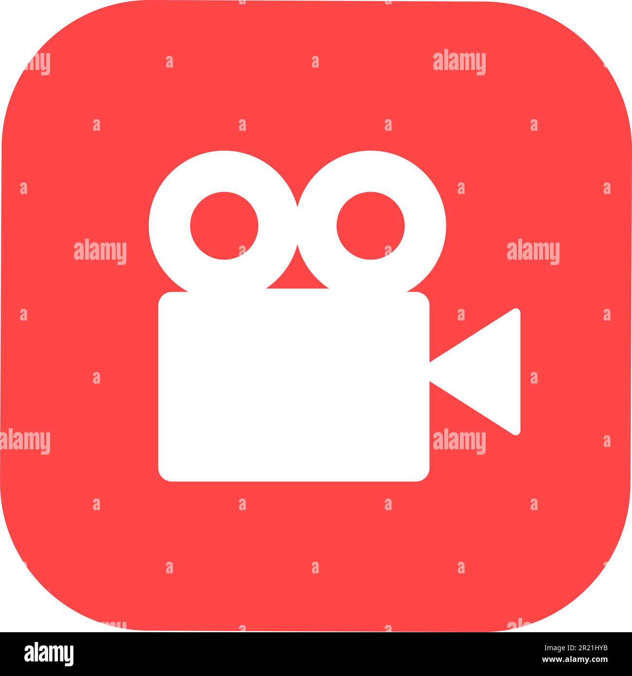 Video camera silhouette square icon. Movie recording button. Digital ...