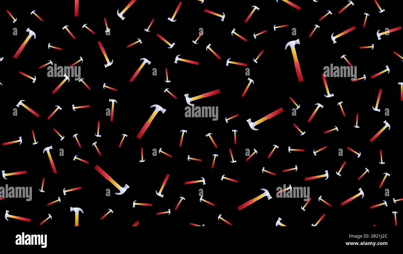 Hammer Icon Seamless Pattern, Tool Design Seamless Pattern Stock Vector ...