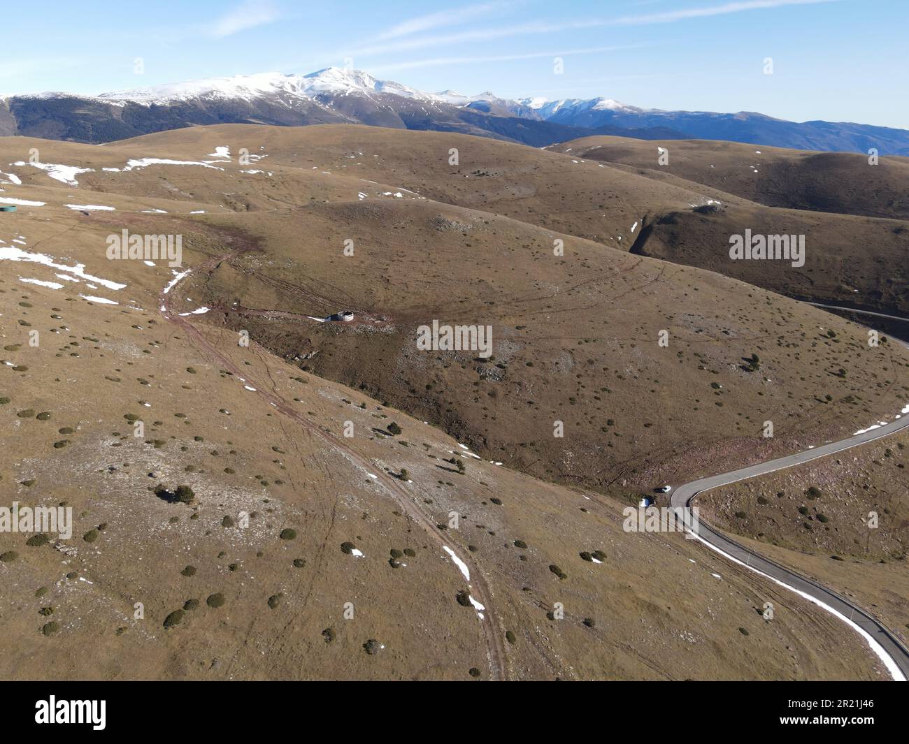 A stunning aerial view of the Spanish Pyrenees mountain range, offering ...