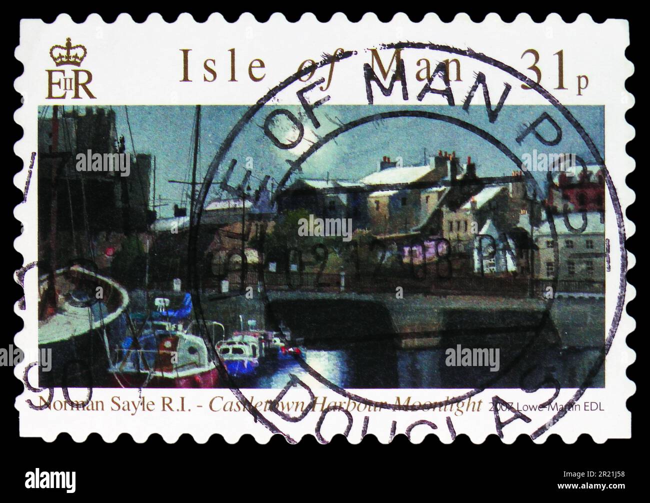 MOSCOW, RUSSIA - APRIL 08, 2023: Postage stamp printed on Isle of Man ...