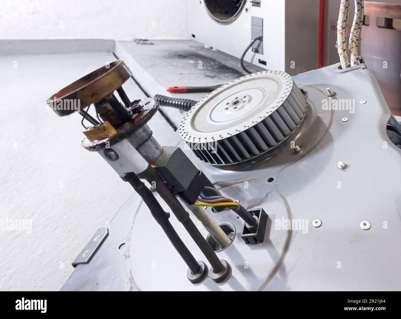 Technical picture on the subject of oil heating. In the boiler room ...