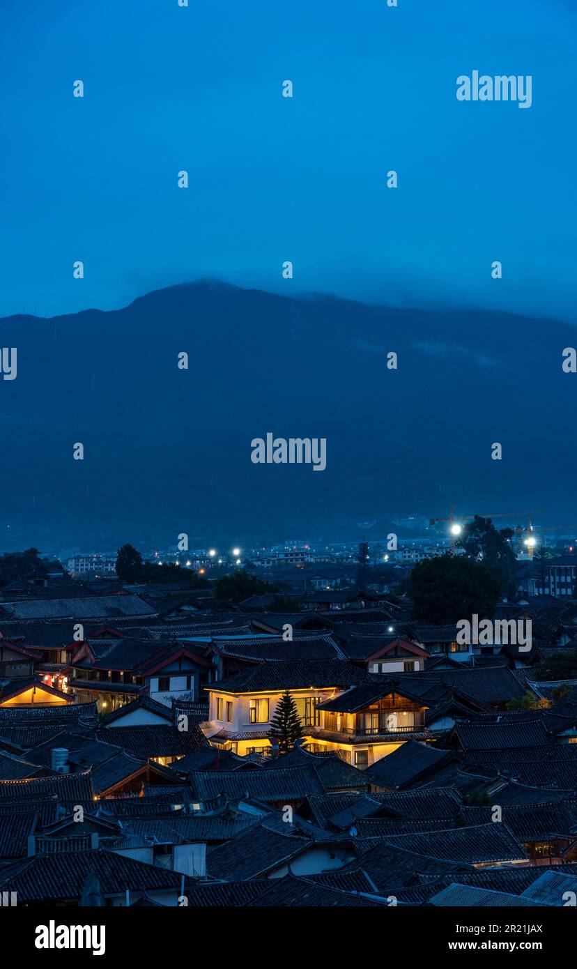 A stunning aerial shot of the iconic Dayan Ancient Town which is part ...